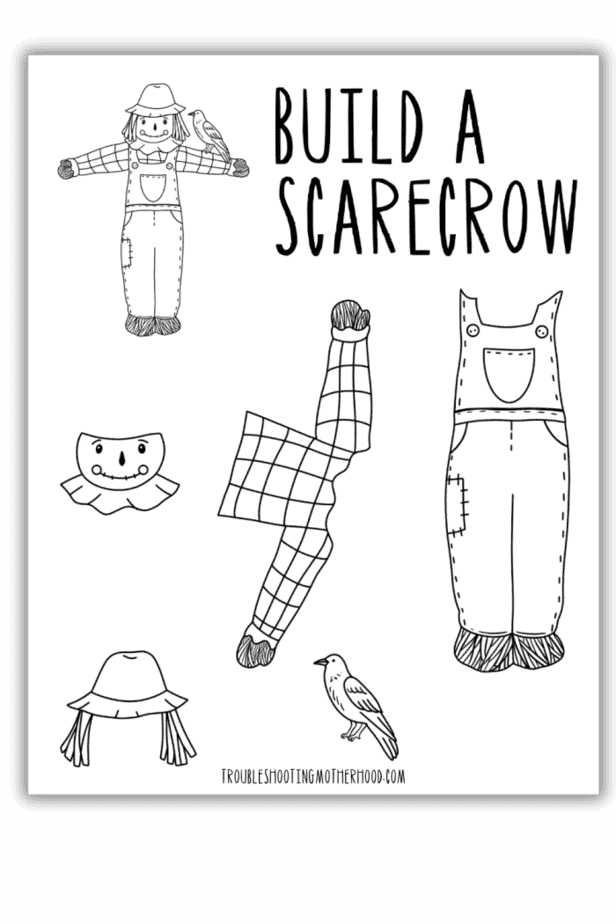 Build A Scarecrow Printable – Fun Fall Craft for Kids - Troubleshooting ...